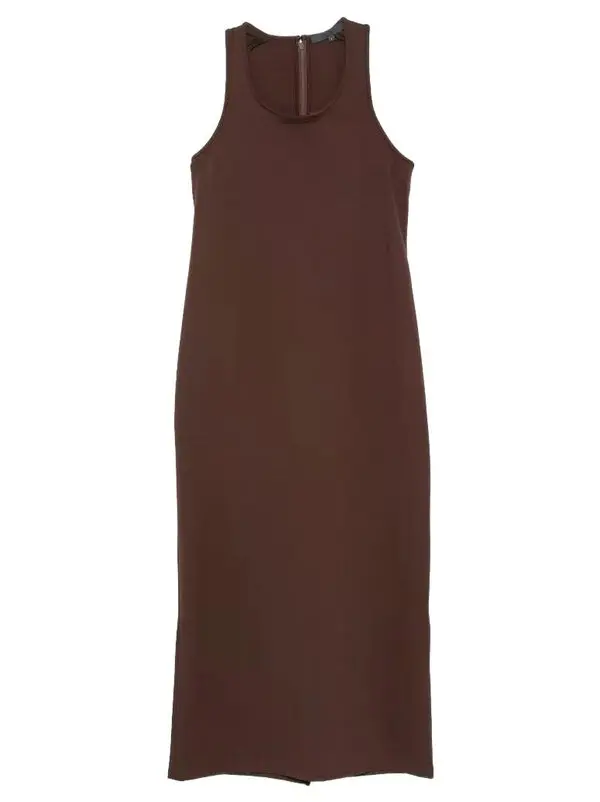 Tibi Sleeveless Racerback Midi Dress - Brown