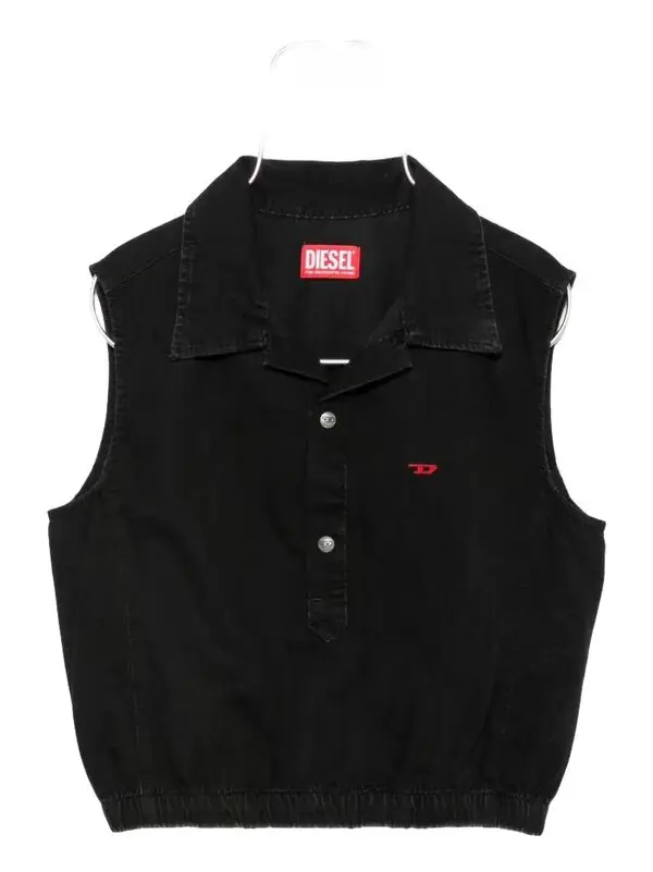 DIESEL® De-drey Cropped Sleeveless Top - Black