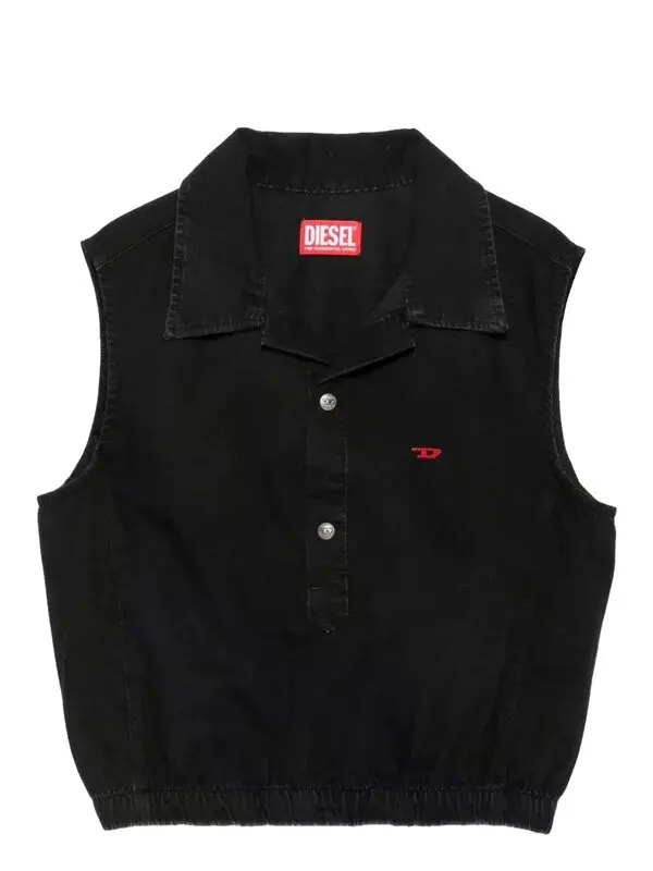 DIESEL® De-drey Cropped Sleeveless Top - Black