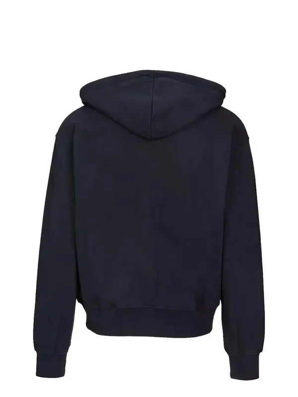 Drole De Monsieur Slogan Print Zip-up Hoodie - Blue
