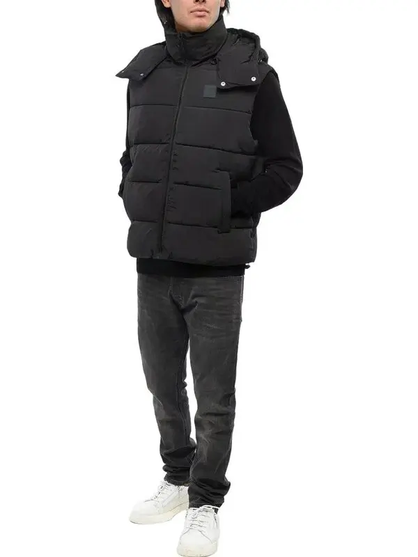 DIESEL® Quilted Hooded Gilet - Black