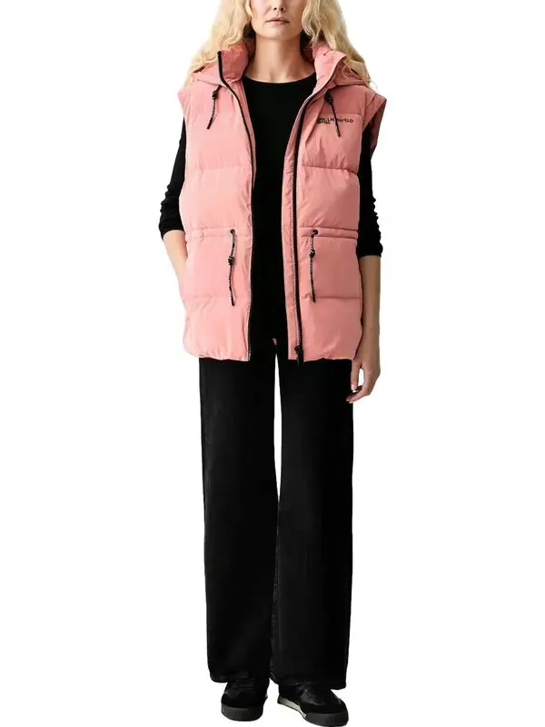 Karl Lagerfeld Padded Hooded Gilet - Pink