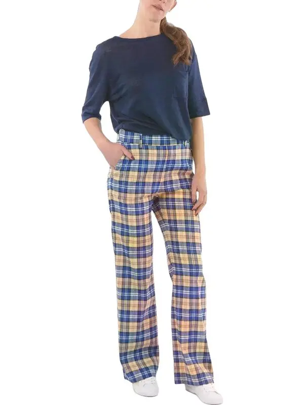 Woolrich Tartan-check Straight Trousers - Blue