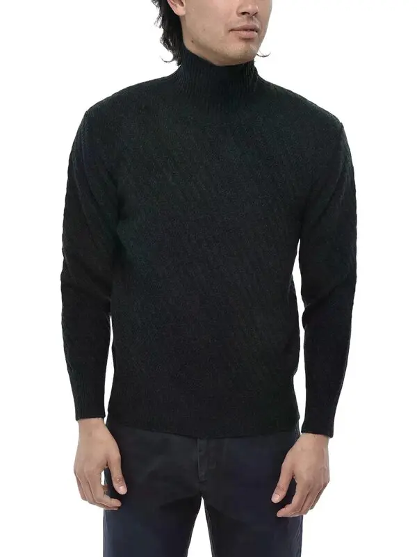 PAOLO PECORA Virgin Wool Textured Roll-neck Knit - Grey