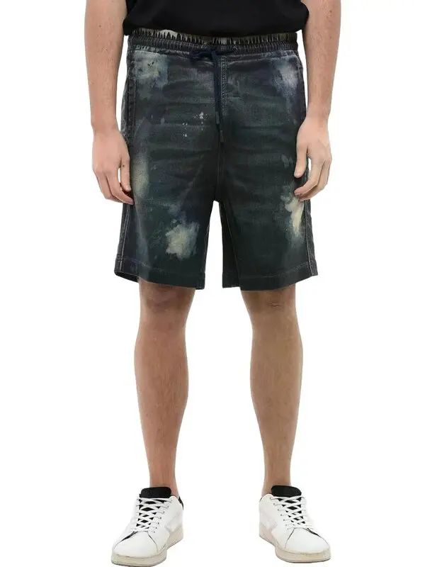 DIESEL® Acid-wash Effect Track Shorts - Blue