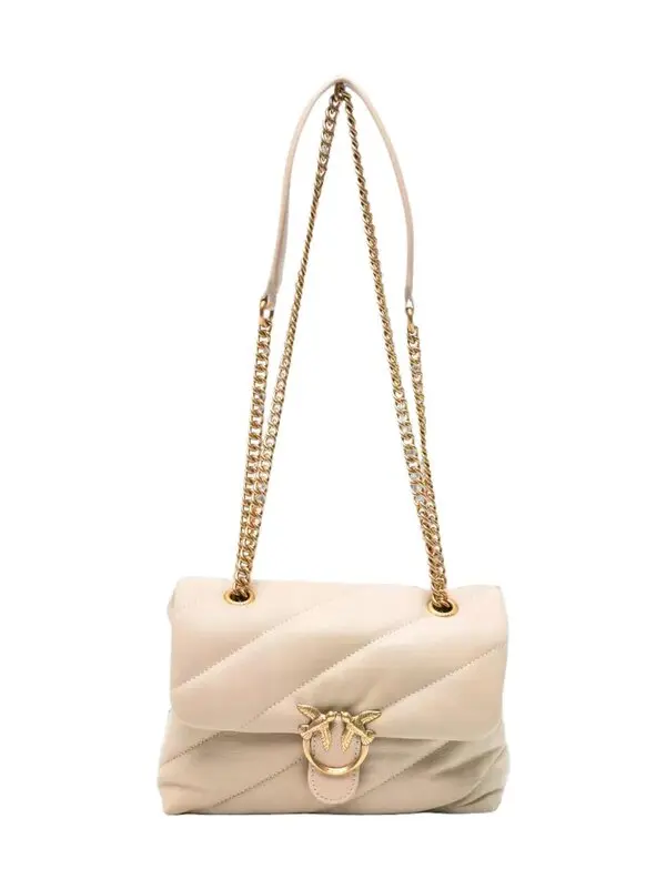 Pinko Love Puff Quilted Leather Tote Bag - Neutrals