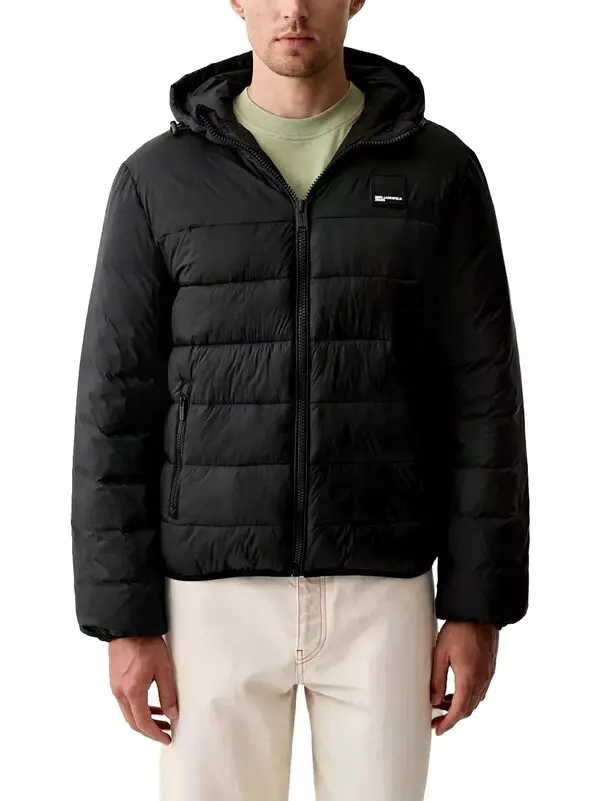 Karl Lagerfeld Hooded Quilted Jacket - Black
