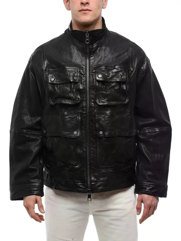 Neil Barrett Leather Multi-pocket Jacket - Black