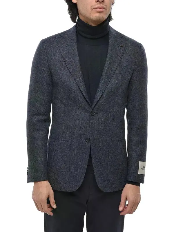 Corneliani Cc Collection Single-breasted Virgin Wool Blazer - Blue