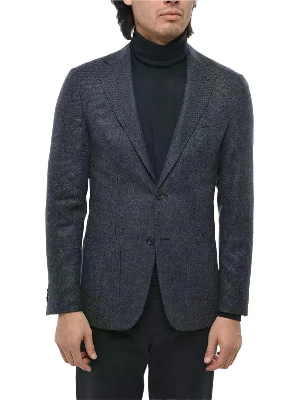 Corneliani Cc Collection Single-breasted Virgin Wool Blazer - Blue