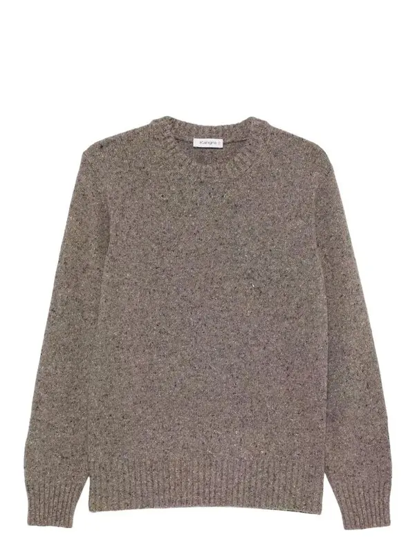 KANGRA Flecked Crew-neck Sweater - Brown