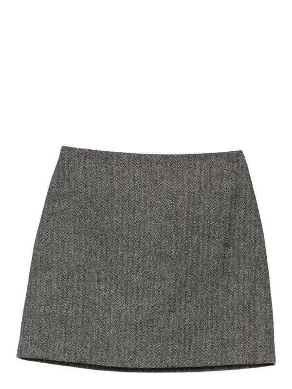 BLAZÉ MILANO Herringbone Pattern Mini Skirt - Grey