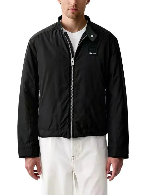 Karl Lagerfeld Logo-patch Quilted-panel Jacket - Black