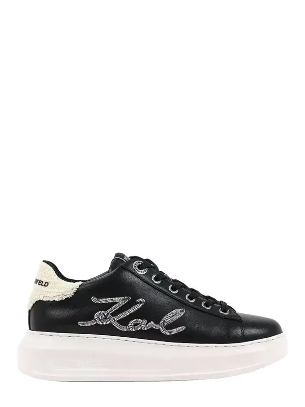 Karl Lagerfeld Embroidered Logo Sneakers - Black