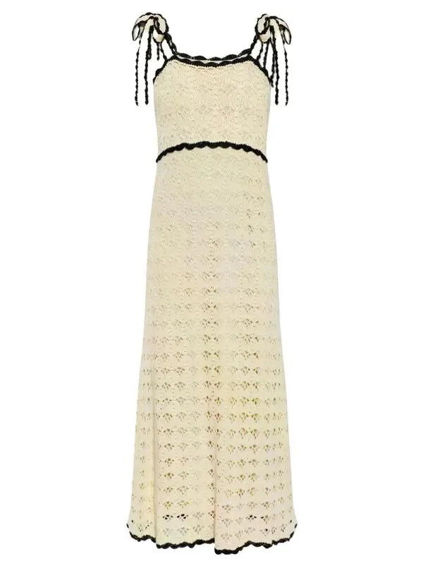 Zimmermann Aster Crocheted Strappy Maxi Dress - Neutrals