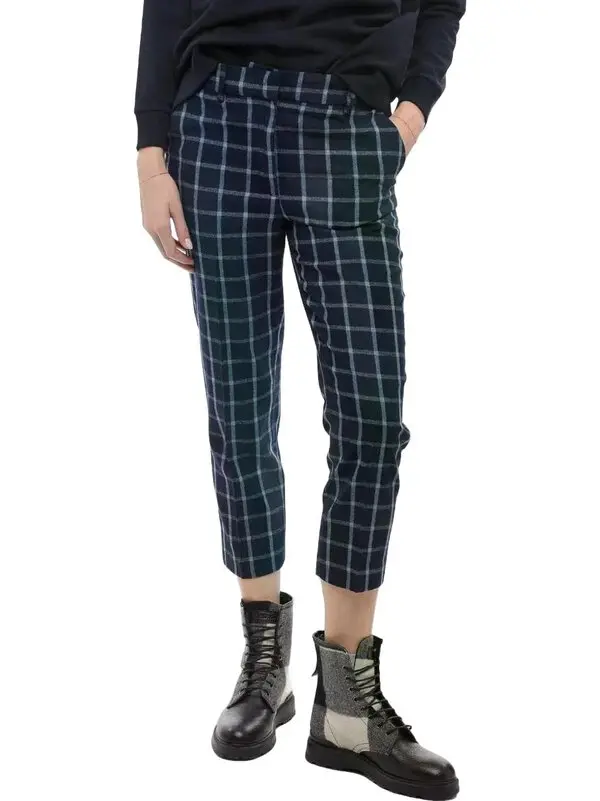 Woolrich Checked Cropped Trousers - Blue