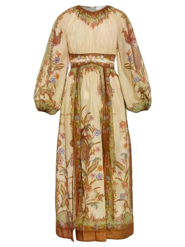 Zimmermann Indra Floral-print Maxi Dress - Neutrals
