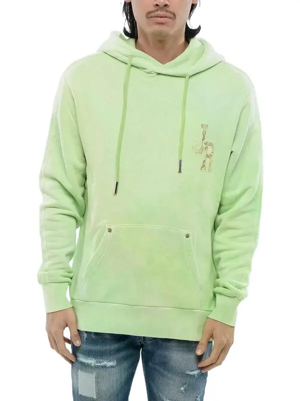 John Richmond Embroidered Logo Brushed Hoodie - Green