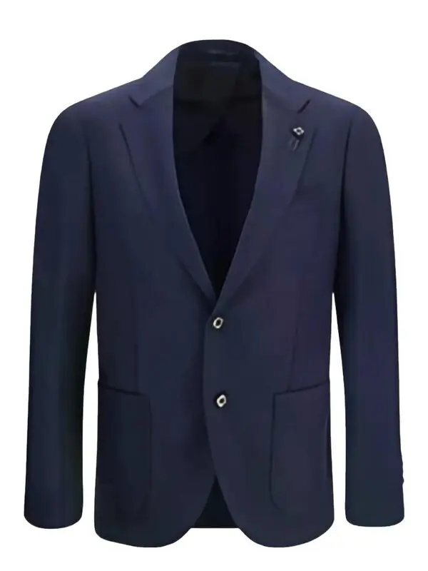 LARDINI Single-breasted Notch-lapel Blazer Jacket - Blue