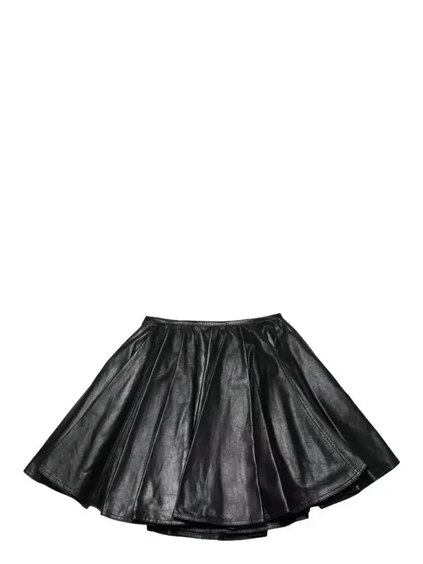 HAIKURE Pleated Leather Mini Skirt - Black