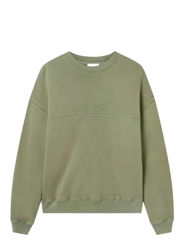 Axel Arigato Gens Logo-embroidered Washed Sweater - Green