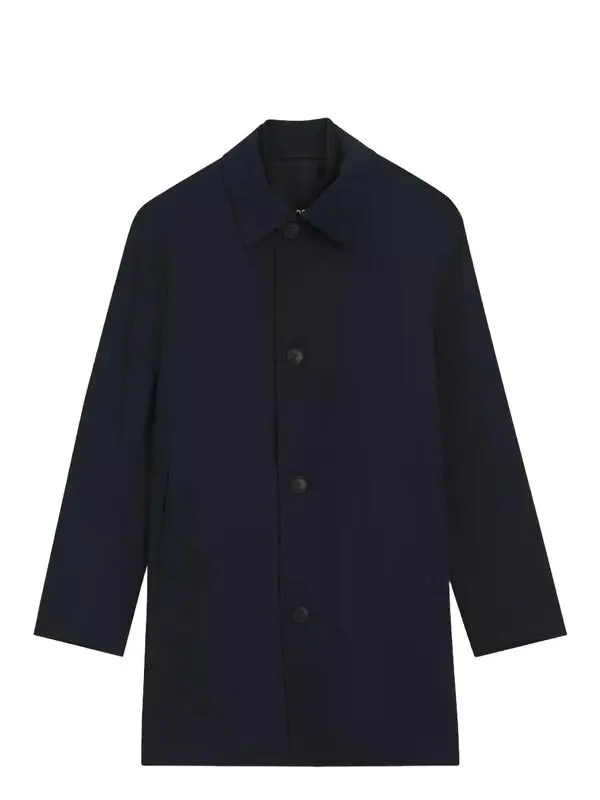 BOSS Button-up Collared Coat - Blue