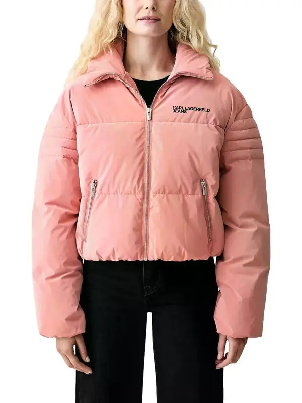 Karl Lagerfeld Padded Logo Jacket - Pink