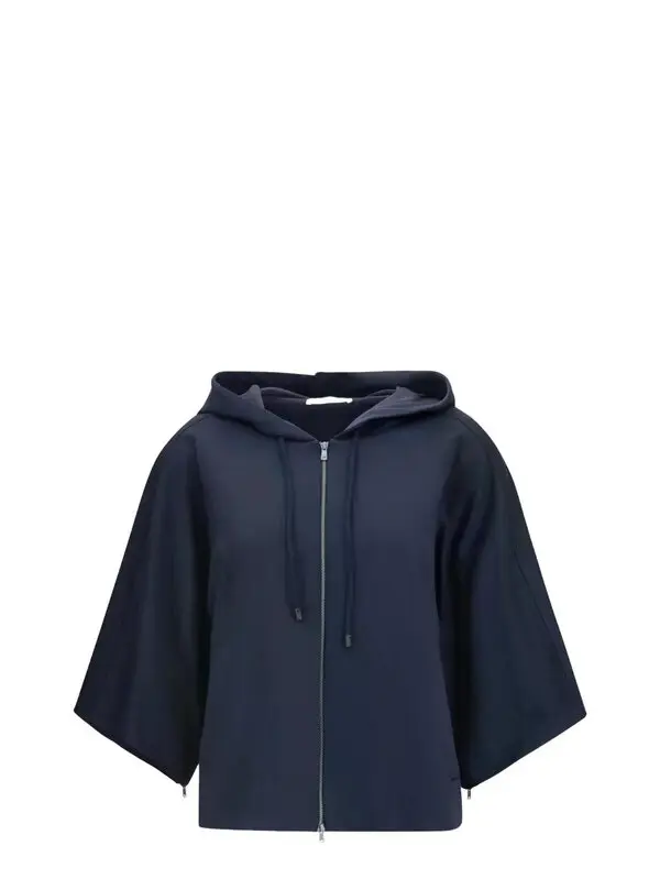 Max Mara Zip-up Flared-sleeve Hoodie - Blue