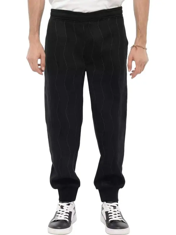 Neil Barrett Embroidered Loose-fit Track Pants - Black