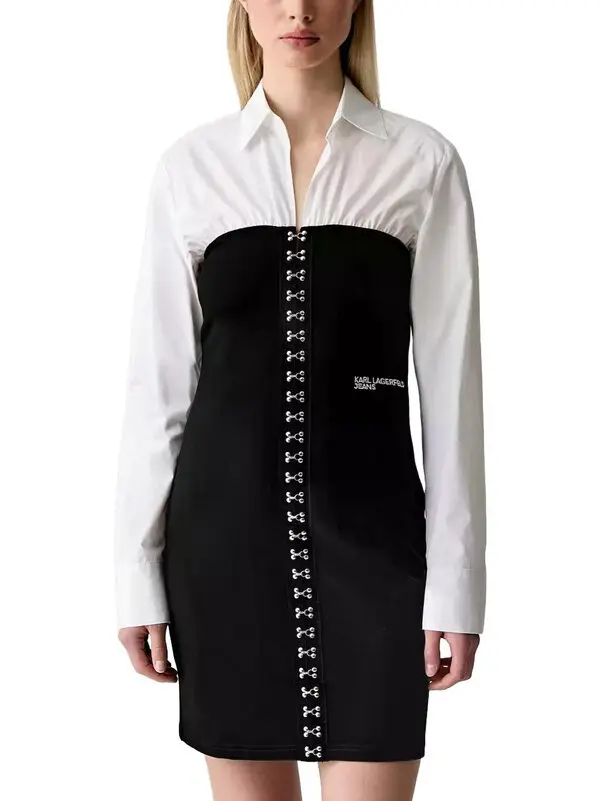 Karl Lagerfeld Layered Mini Dress With Hook-and-eye Detail - Black