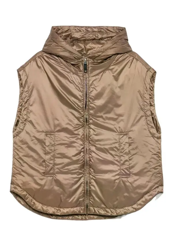 Max Mara Hooded Sleeveless Jacket - Brown