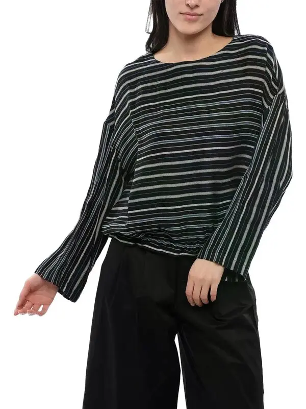Woolrich Striped Long Sleeve Blouse - Black
