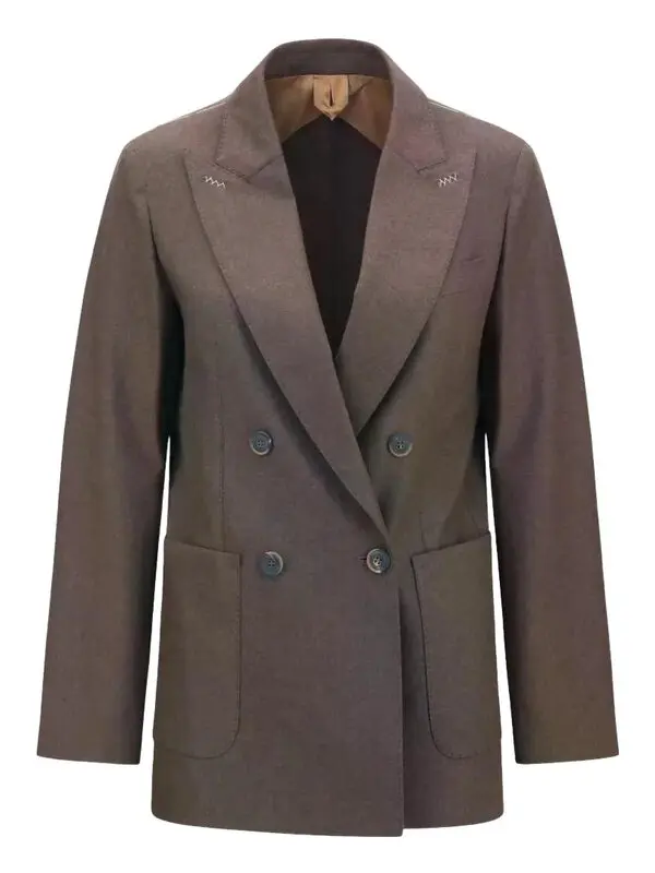 Max Mara Double-breasted Peak Lapel Jacket - Brown
