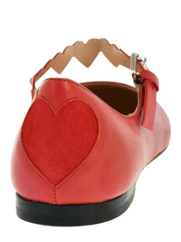 Mach & Mach Petit Coeur Ballet Flats With Heart Motif - Red