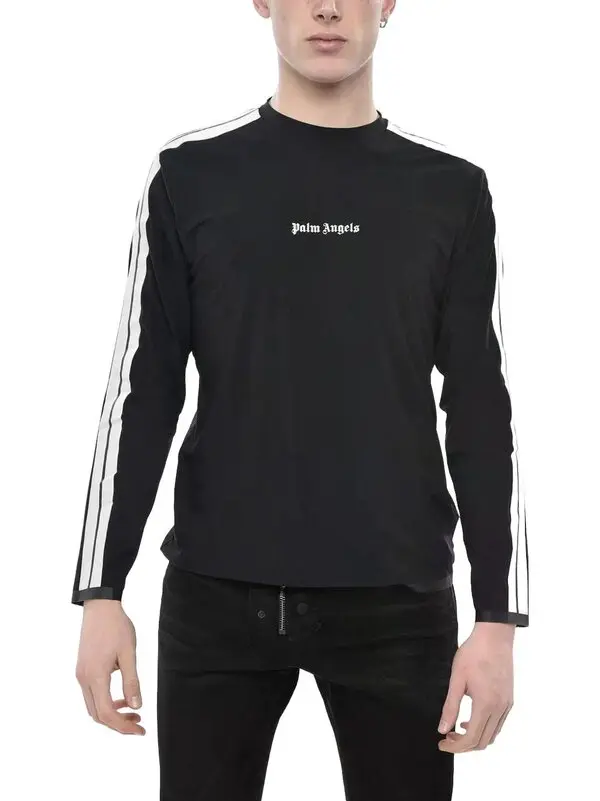 Palm Angels Logo-print Side-stripe T-shirt - Black