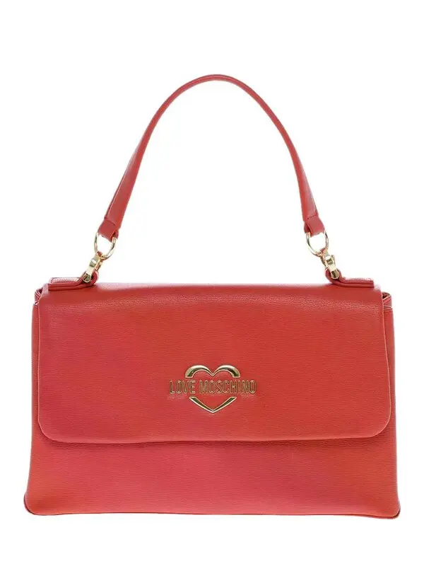 Moschino Logo Plaque Shoulder Bag - Red
