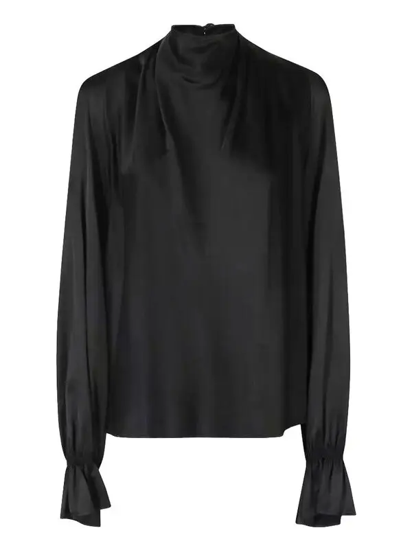 Raquel Diniz Moona Drape-neck Blouse - Black
