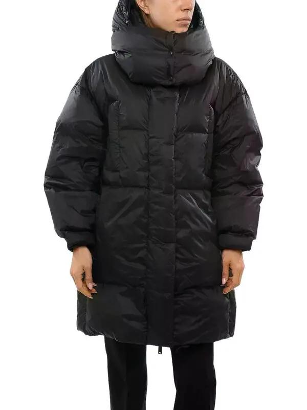 Bacon Quilted Hooded Puffer Coat - Black