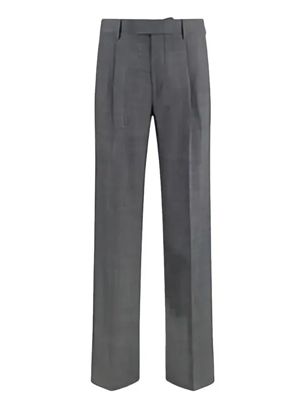 LARDINI Houndstooth Pattern Tailored Trousers - Grey