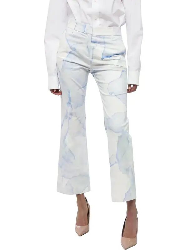 True Royal Marble Print Trousers - White