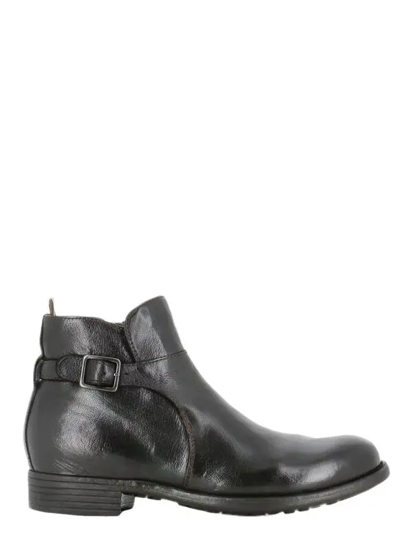 Officine Creative Buckled Side-zip Leather Ankle Boots - Brown