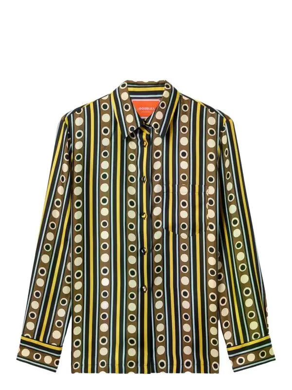 La DoubleJ Geometric Print Long Sleeve Shirt - Yellow