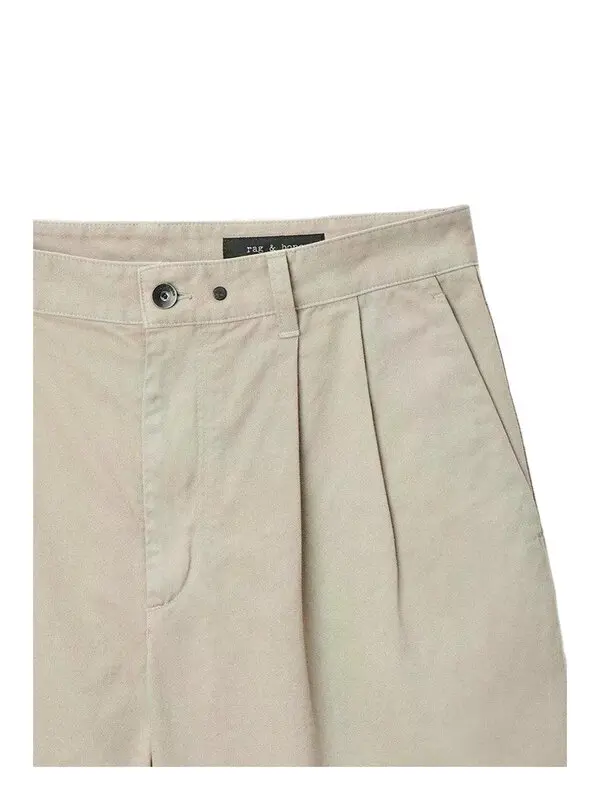Rag & Bone Pleated Frayed-hem Shorts - Neutrals