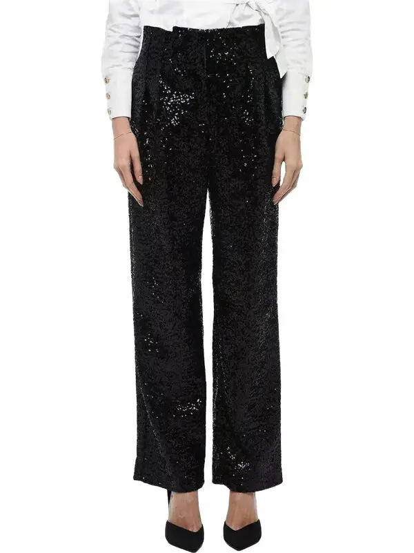 IN THE MOOD FOR LOVE Sequined Trousers - Black