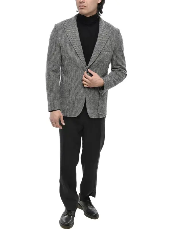 PAOLO PECORA Single-breasted Notched-lapel Blazer - Grey