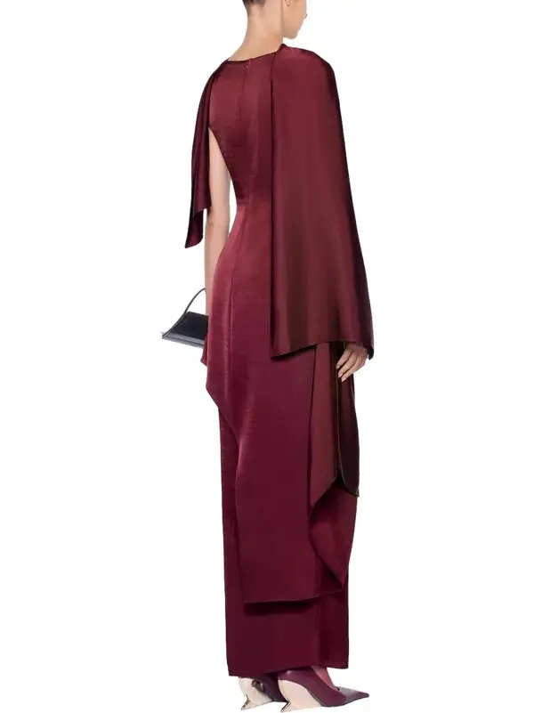 CHATS BY C.DAM Veena Asymmetric Draped-overlay Dress - Red