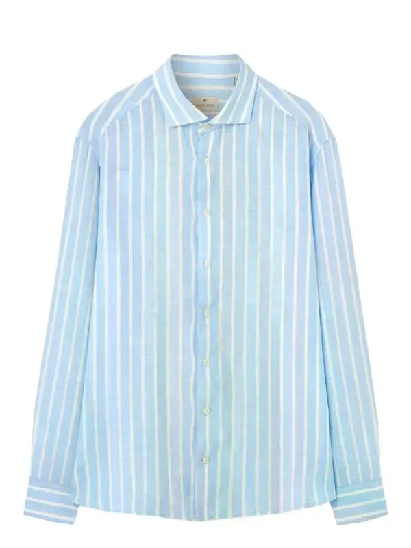 BASTONCINO Vertical-stripe Long-sleeve Shirt - Blue