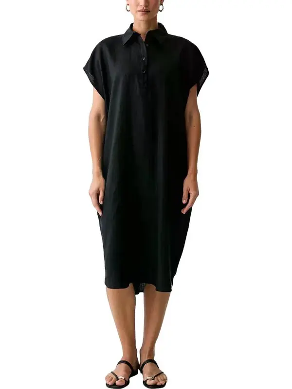 BENETTON Button-up Midi Dress - Black