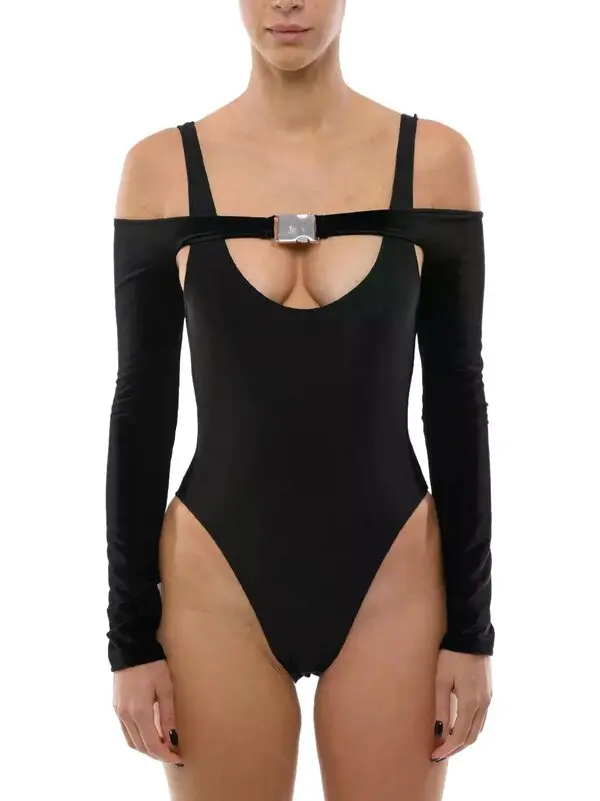David Koma Bodysuit With Buckle Detail - Black