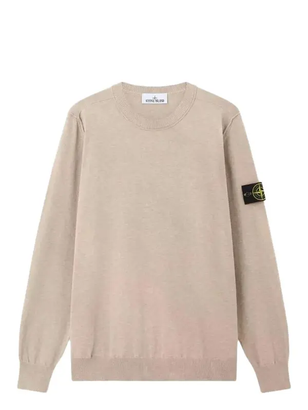 Stone Island Logo Patch Crew Neck Sweater - Neutrals